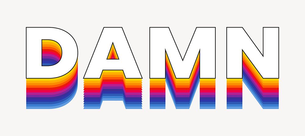 Damn word typography, layered retro | Free Photo - rawpixel