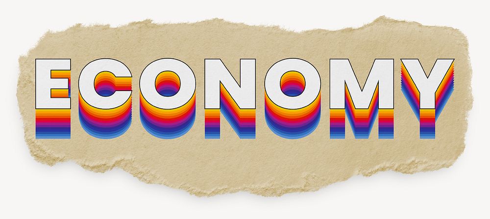 Economy word, ripped paper typography | Free Photo - rawpixel