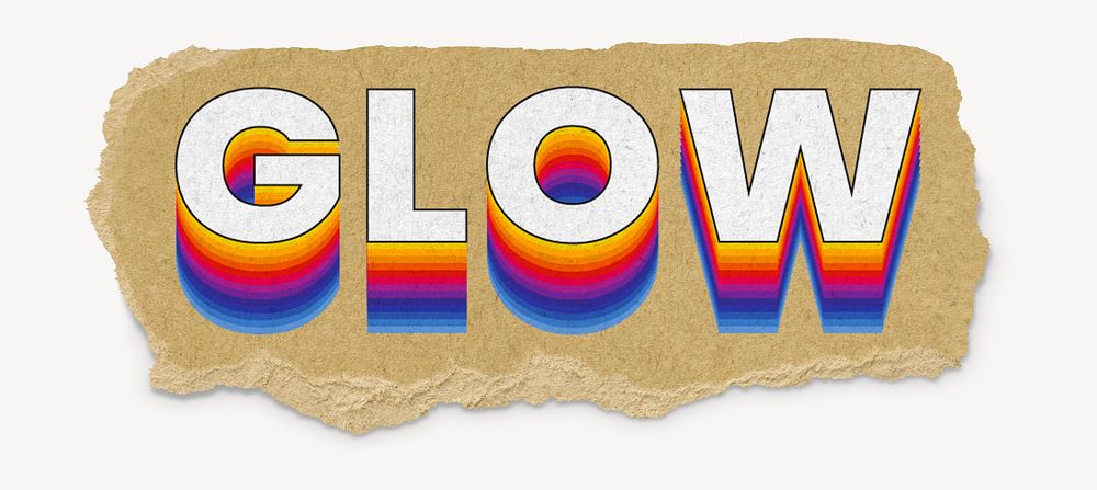 Glow word, ripped paper typography | Free Photo - rawpixel