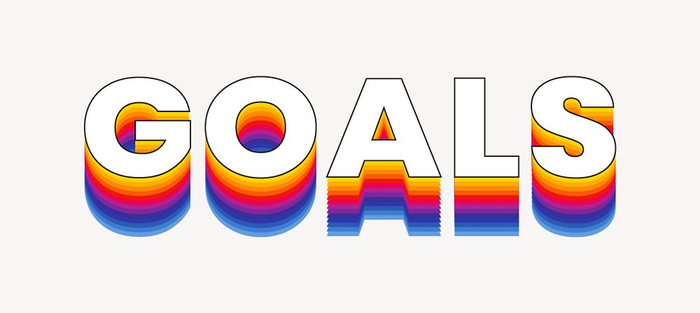 Goals word typography, layered retro | Free Photo - rawpixel