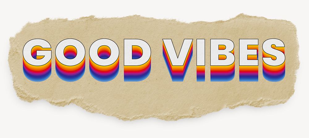 Good vibes word, ripped paper | Free Photo - rawpixel