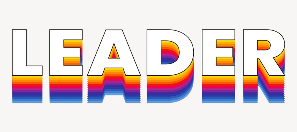Leader word typography, layered retro | Free Photo - rawpixel
