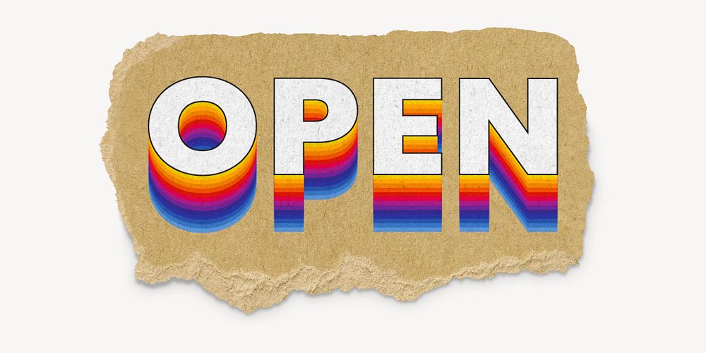 Open word, ripped paper typography | Free Photo - rawpixel