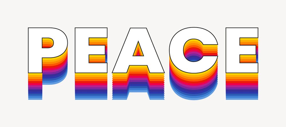 Peace word typography, layered retro | Free Photo - rawpixel