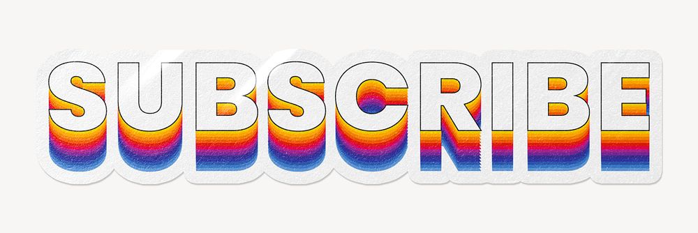 Subscribe word typography, layered retro | Free Photo - rawpixel