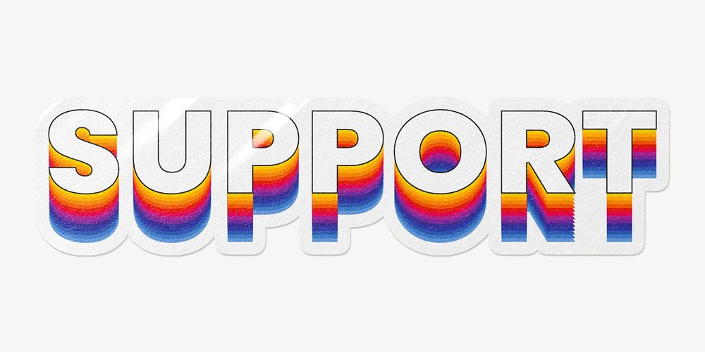 Support word typography, layered retro | Free Photo - rawpixel