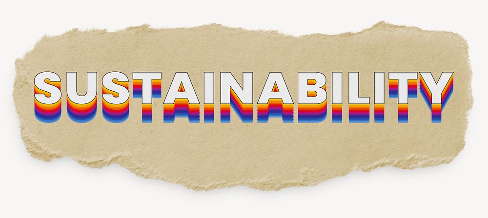 Sustainability word, ripped paper typography | Free Photo - rawpixel