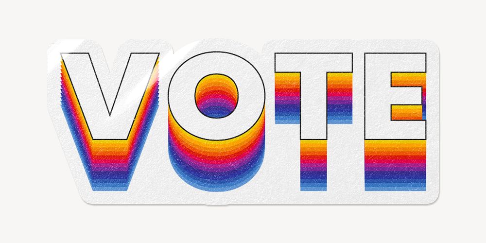 Vote word typography, layered retro | Free Photo - rawpixel