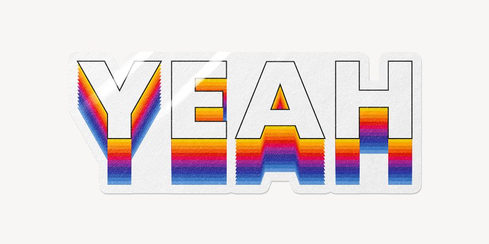 Yeah word typography, layered retro | Free Photo - rawpixel