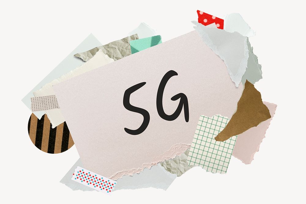 5G word, aesthetic paper collage | Free Photo - rawpixel