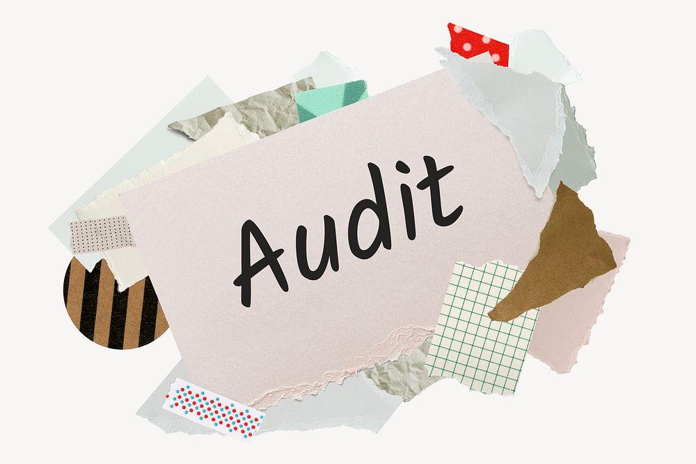 Audit word, aesthetic paper collage | Free Photo - rawpixel