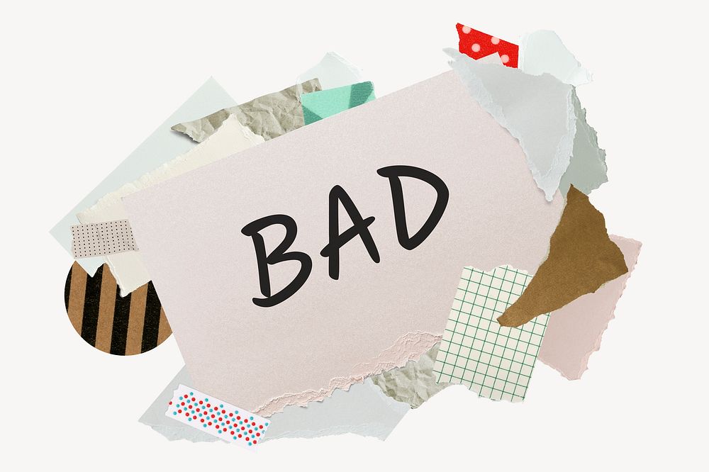 Bad word, aesthetic paper collage | Free Photo - rawpixel