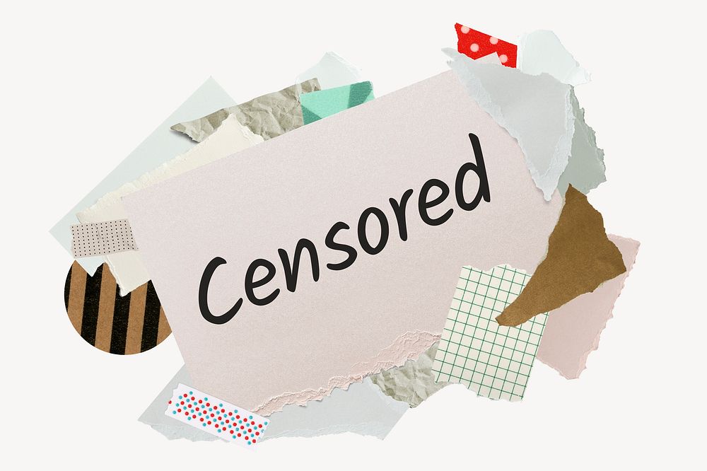Censored word, aesthetic paper collage | Free Photo - rawpixel