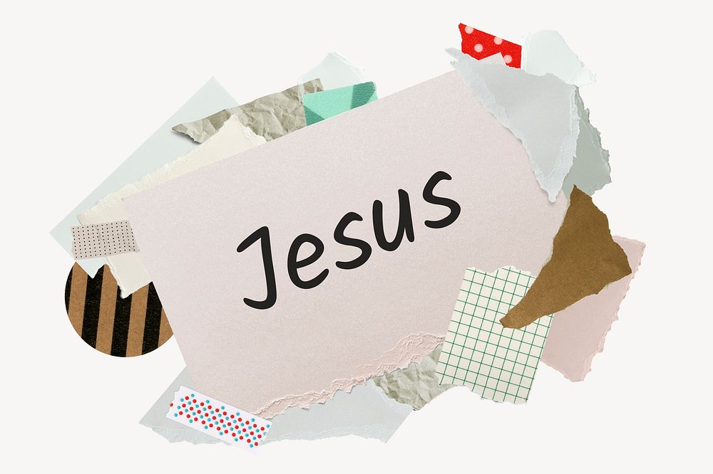 Jesus word, aesthetic paper collage | Free Photo - rawpixel
