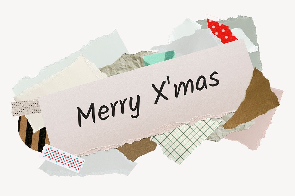Merry X'mas word, aesthetic paper | Free Photo - rawpixel