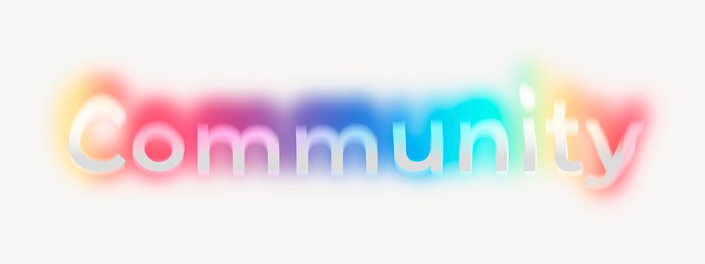 Community word, neon psychedelic typography | Free Photo - rawpixel