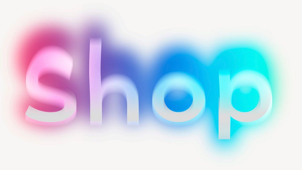 Shop word, neon psychedelic typography | Free Photo - rawpixel