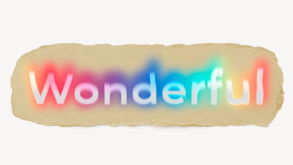 Wonderful ripped paper word typography | Free Photo - rawpixel