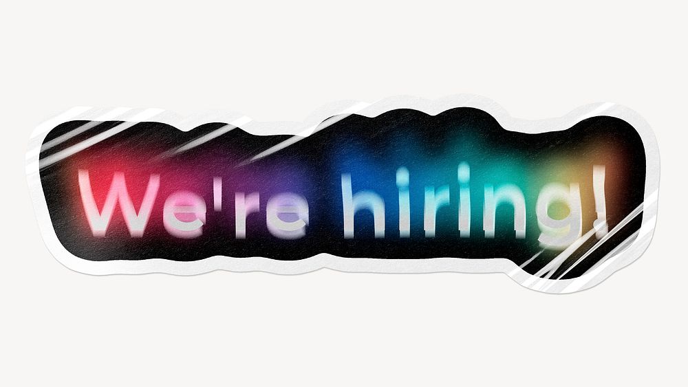 We're hiring! word sticker, neon | Free Photo - rawpixel