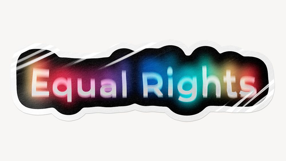 Equal rights word sticker, neon | Free Photo - rawpixel