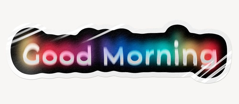 Good morning word sticker, neon | Free Photo - rawpixel