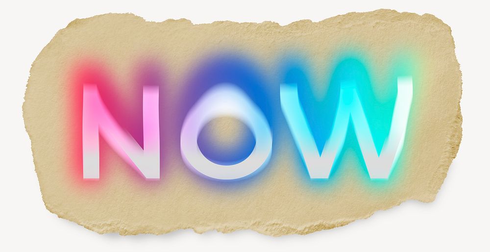 Now ripped paper word typography | Free Photo - rawpixel