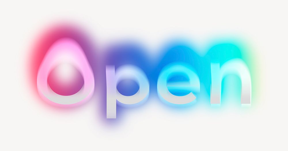 Open word, neon psychedelic typography | Free Photo - rawpixel