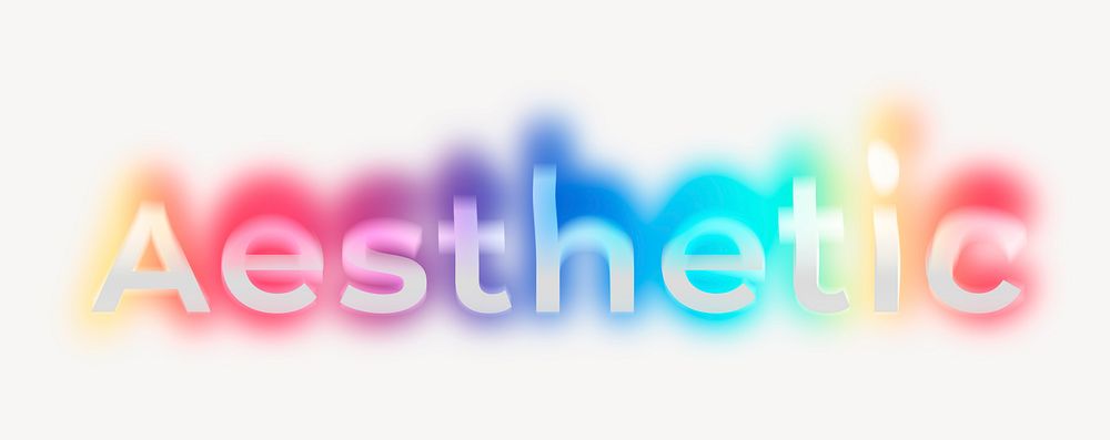 Aesthetic word, neon psychedelic typography | Free Photo - rawpixel