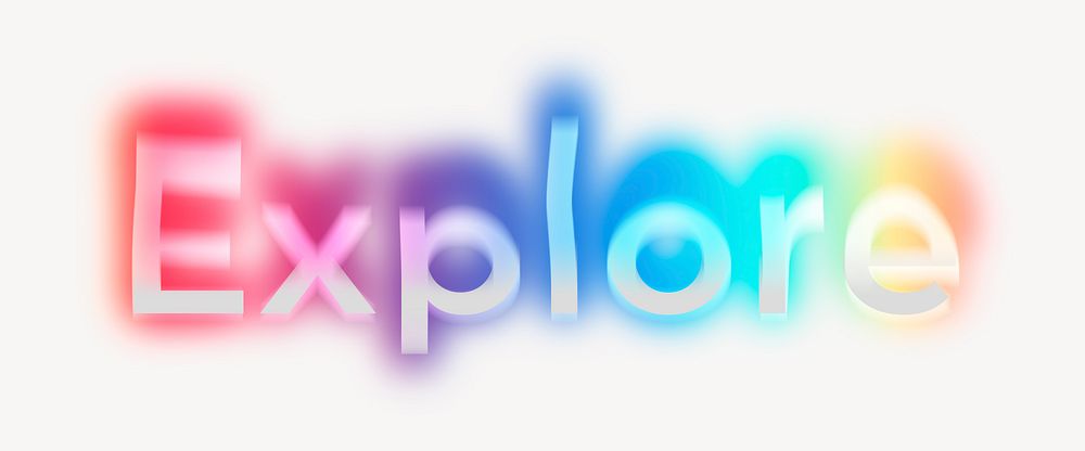 Explore word, neon psychedelic typography | Free Photo - rawpixel