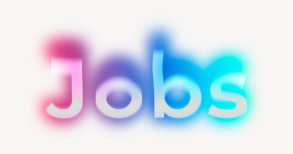 Jobs word, neon psychedelic typography | Free Photo - rawpixel