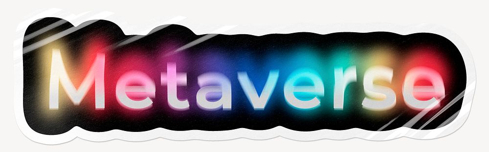 Metaverse word sticker, neon psychedelic | Free Photo - rawpixel