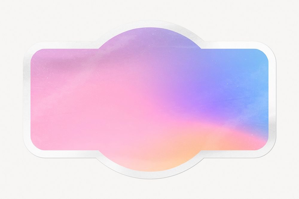 Pastel gradient sticker, badge shape | Free Photo - rawpixel