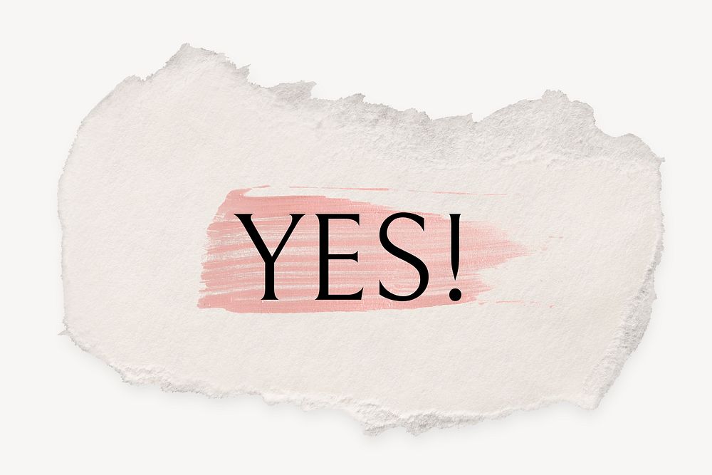 Yes! word, ripped paper, pink | Free Photo - rawpixel