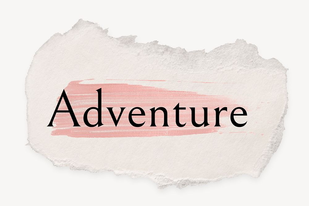 Adventure word, ripped paper, pink | Free Photo - rawpixel