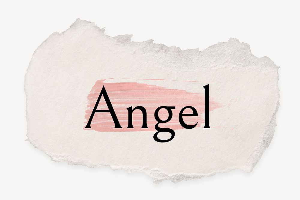 Angel word, ripped paper, pink | Free Photo - rawpixel