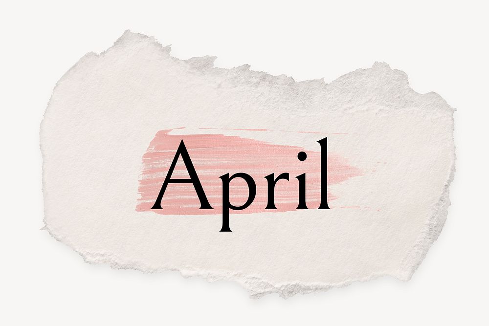 April word, ripped paper, pink | Free Photo - rawpixel