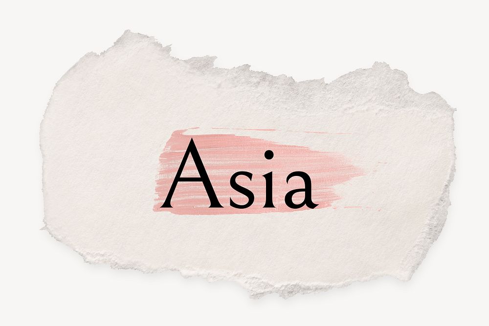 Asia word, ripped paper, pink | Free Photo - rawpixel