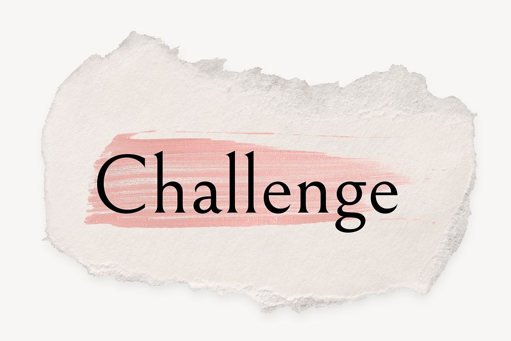 Challenge word, ripped paper, pink | Free Photo - rawpixel