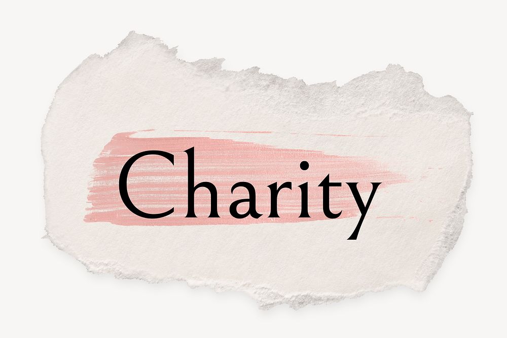 Charity word, ripped paper, pink | Free Photo - rawpixel