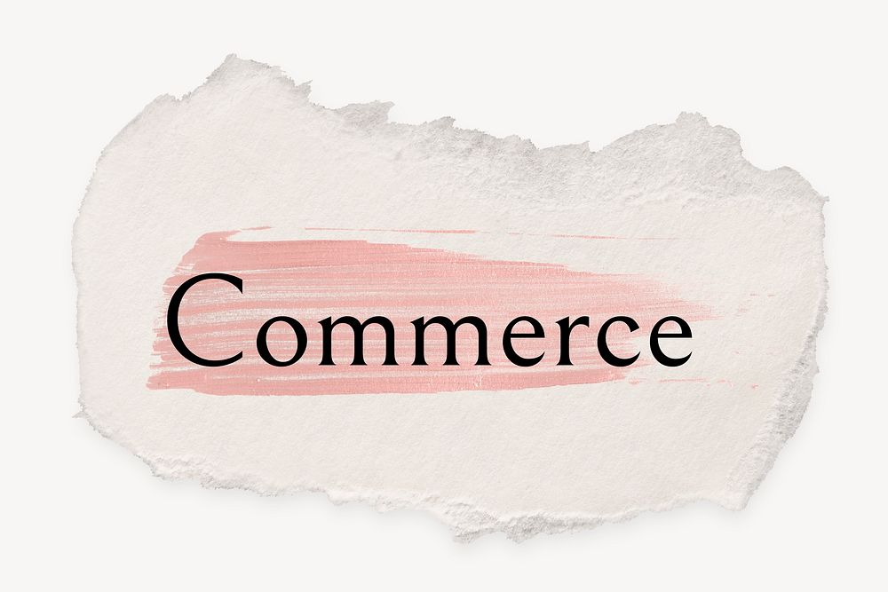 Commerce word, ripped paper, pink | Free Photo - rawpixel