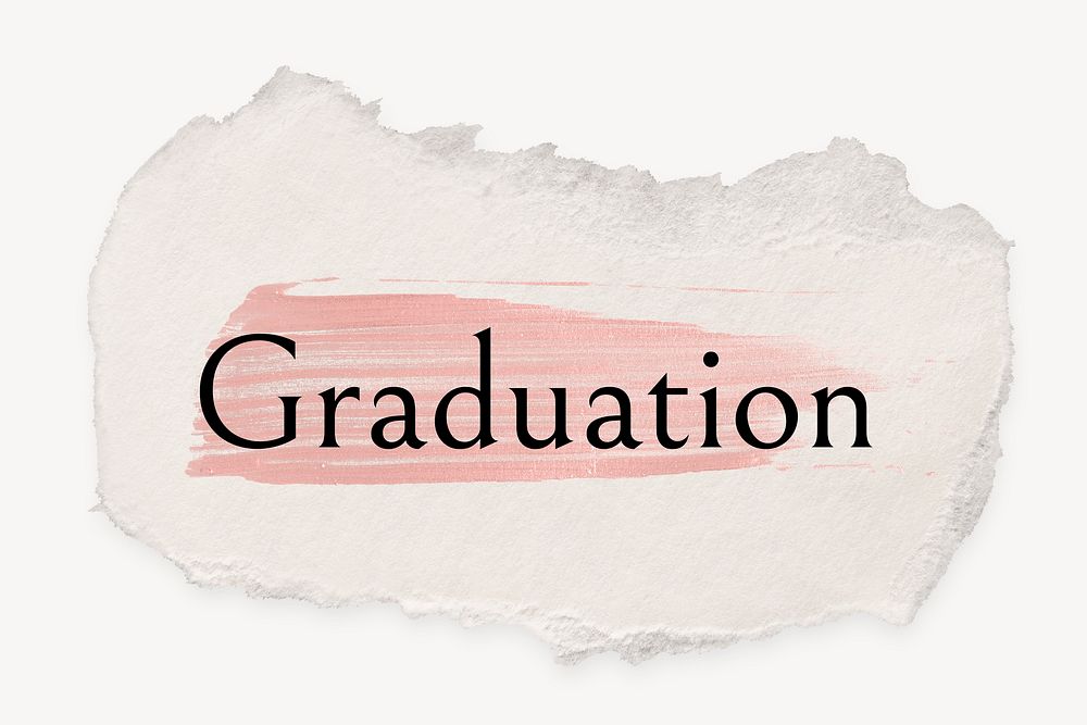 Graduation word, ripped paper, pink | Free Photo - rawpixel