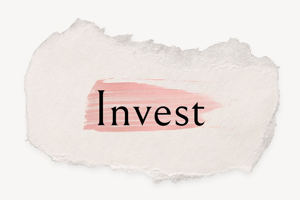 Invest word, ripped paper, pink | Free Photo - rawpixel