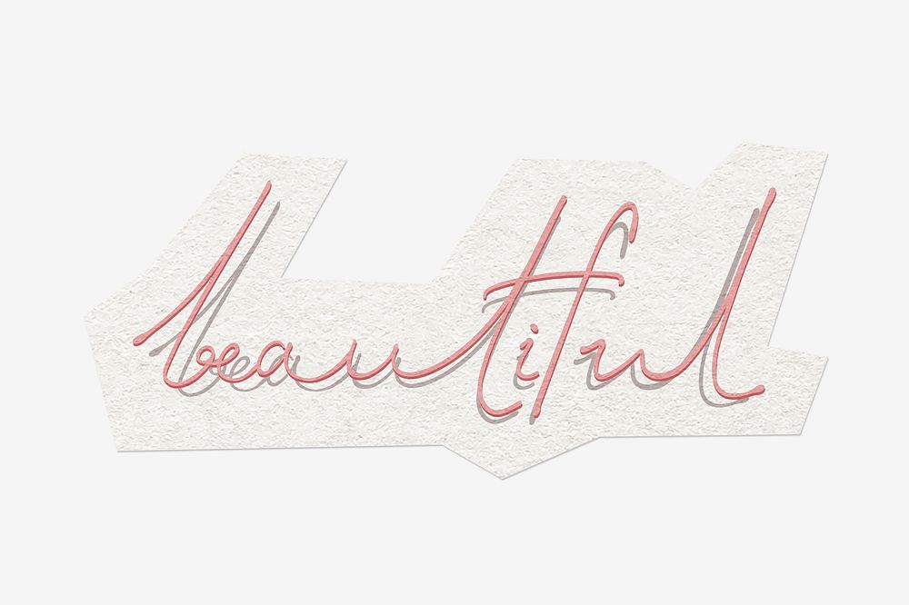 Beautiful word, cute handwriting typography | Free Photo - rawpixel