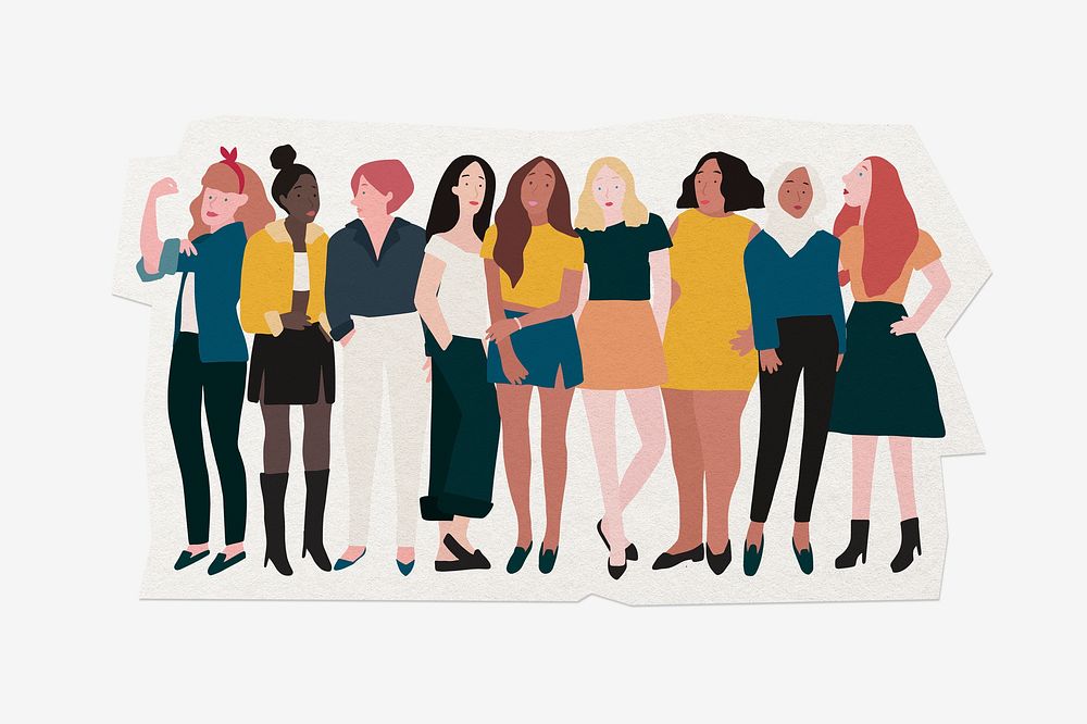 Female community, cut paper design, | Free Photo - rawpixel