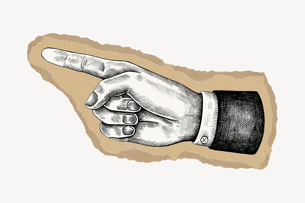 Pointing hand on brown ripped | Free Photo - rawpixel