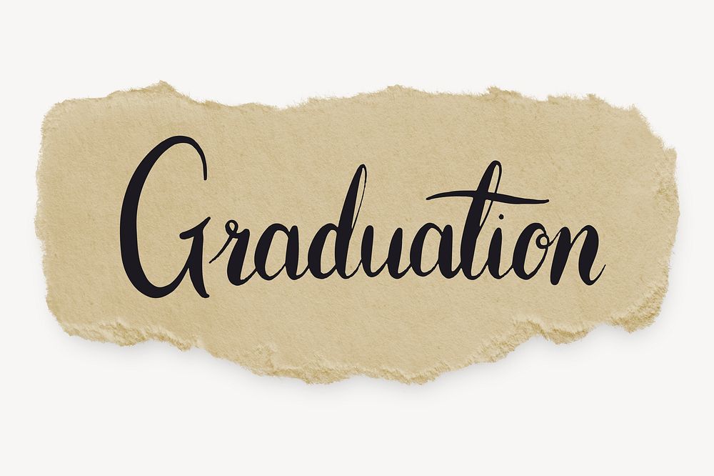 Graduation word, ripped paper typography | Free Photo - rawpixel