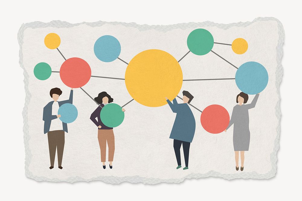 Network collage element, connection, torn | Premium PSD - rawpixel