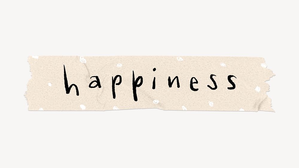 Happiness word sticker, washi tape | Premium PSD - rawpixel