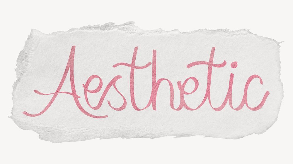 Aesthetic word, ripped paper typography | Free Photo - rawpixel