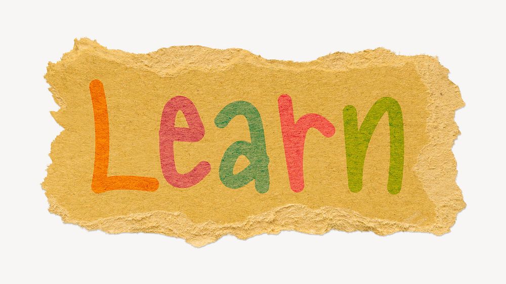 Learn word, ripped paper typography | Free Photo - rawpixel